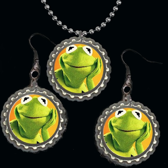 Jewelry | Copy Kermit The Frog Inspired Earrings And Neck | Poshmark